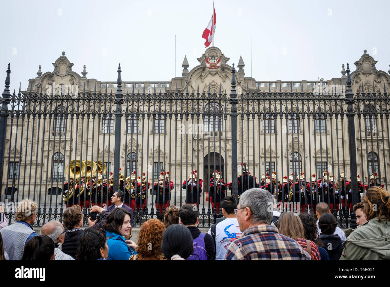 Musical band of the Presidential Guard, playing in the courtyard of the ...