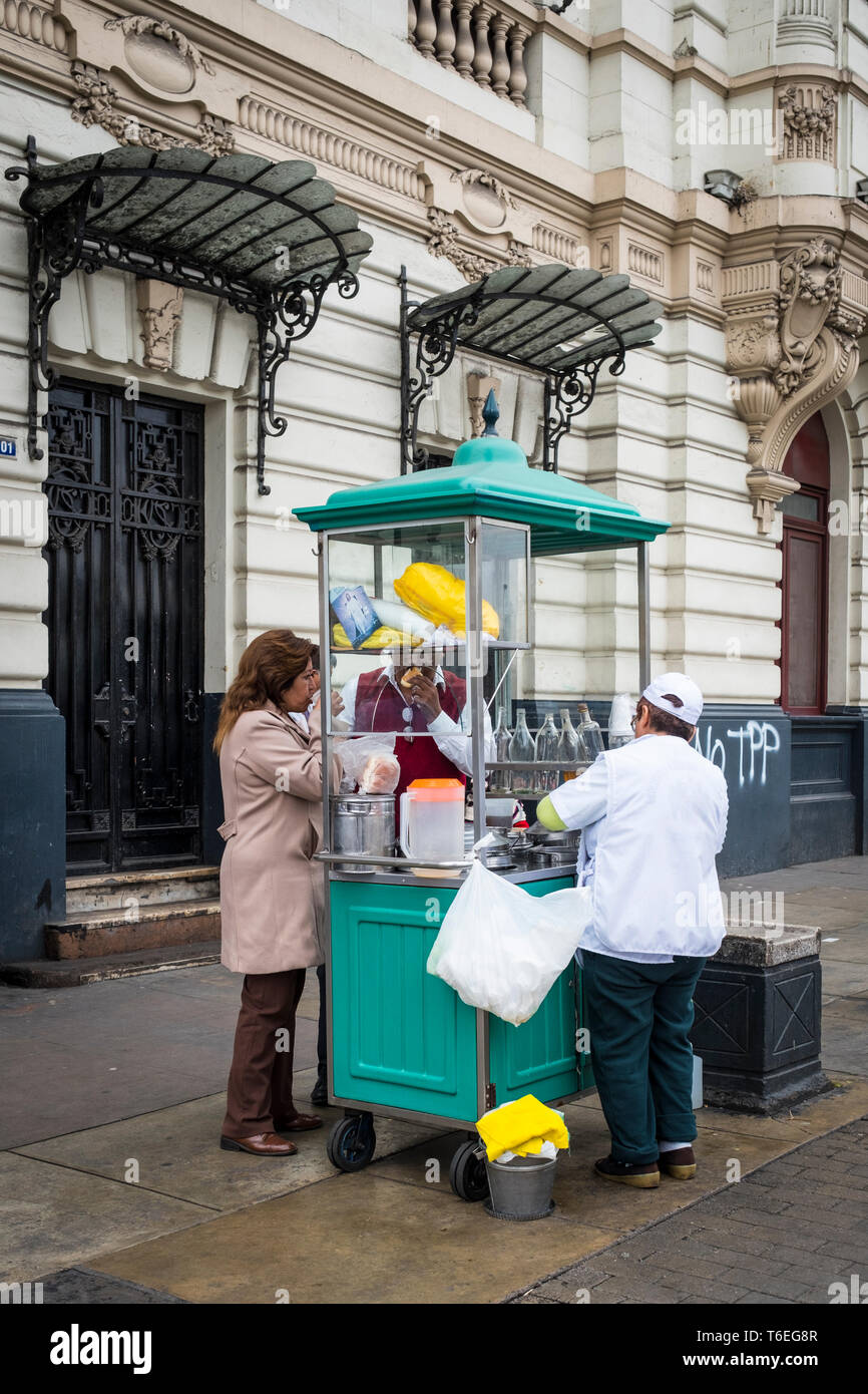 Food stand on the streets of Lima, Peru Stock Photo - Alamy