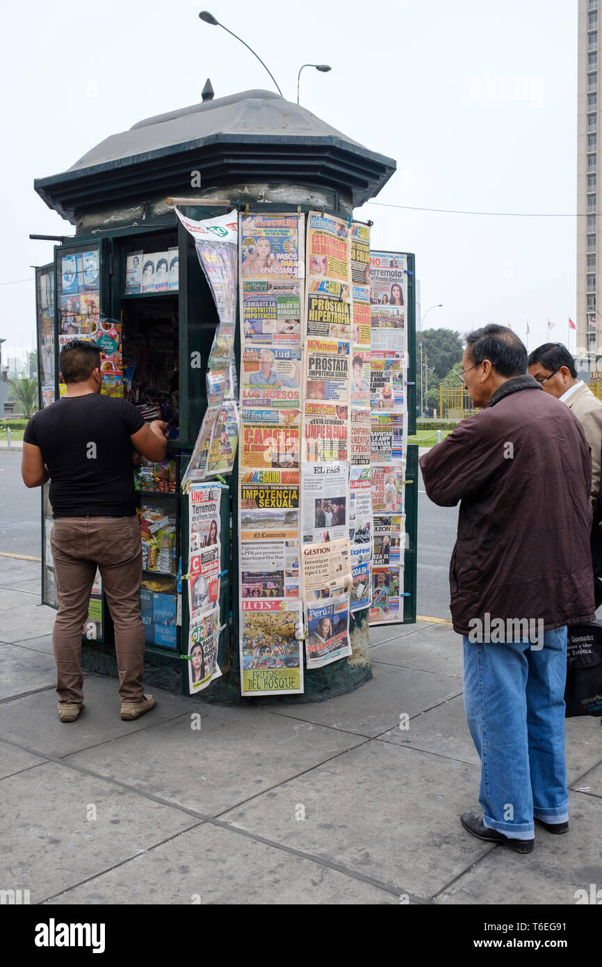 Magazine and press stall on the streets of Lima, Peru Stock Photo - Alamy