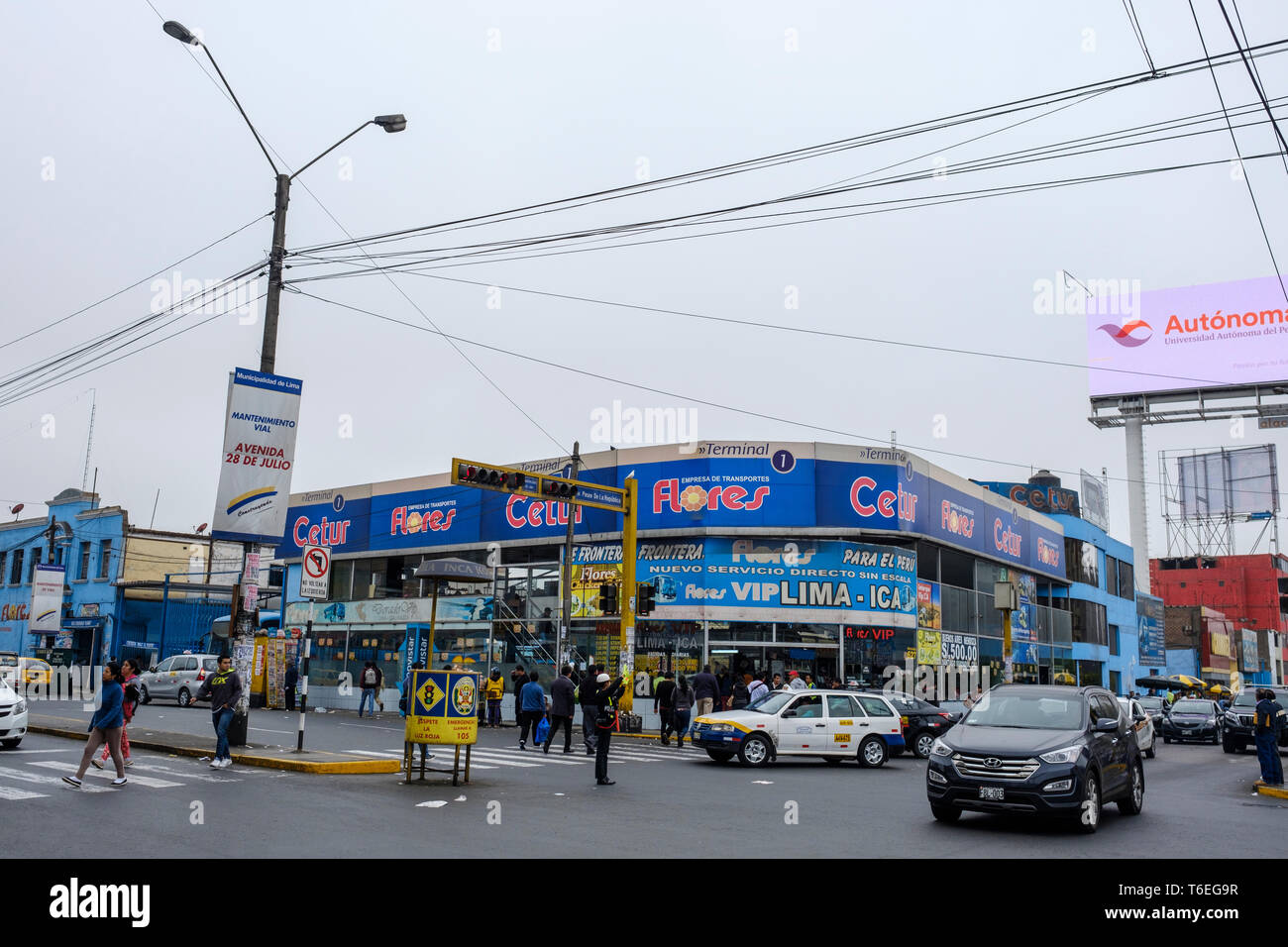 Busy streets and pollution fog in Lima, Peru Stock Photo - Alamy