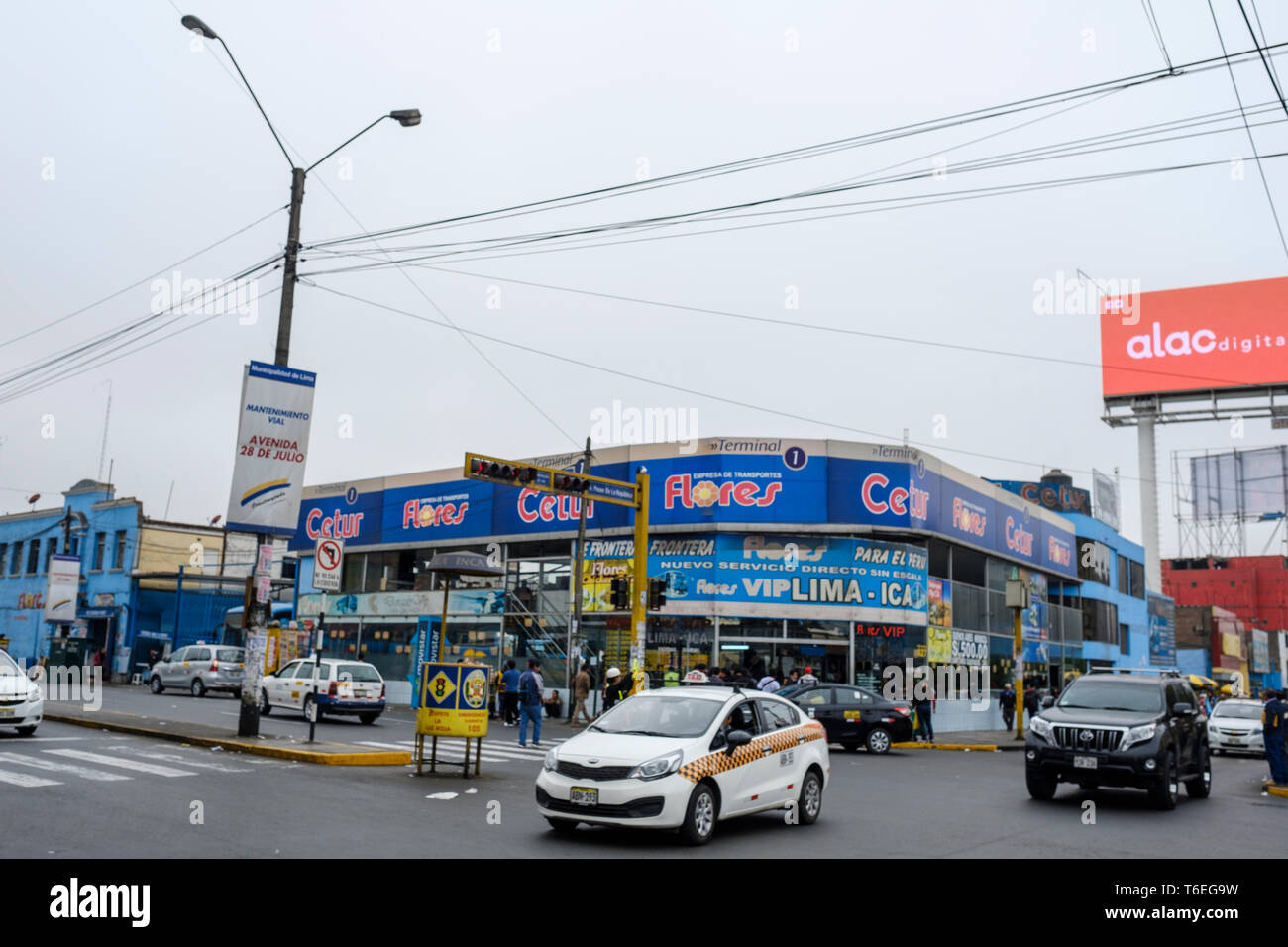 Busy streets and pollution fog in Lima, Peru Stock Photo - Alamy