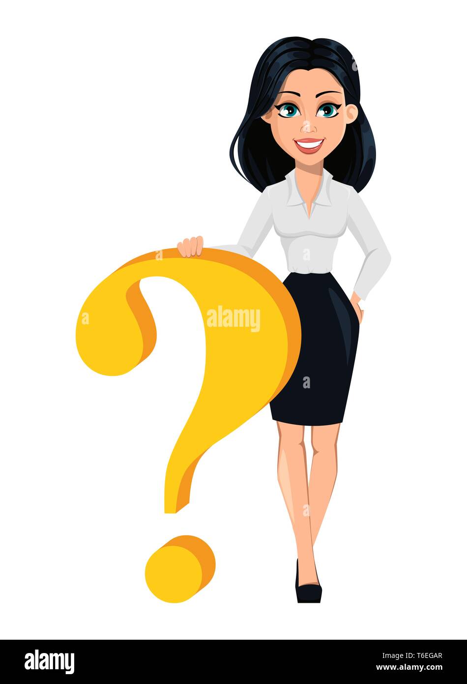 Concept of modern young business woman. Cartoon character businesswoman ...