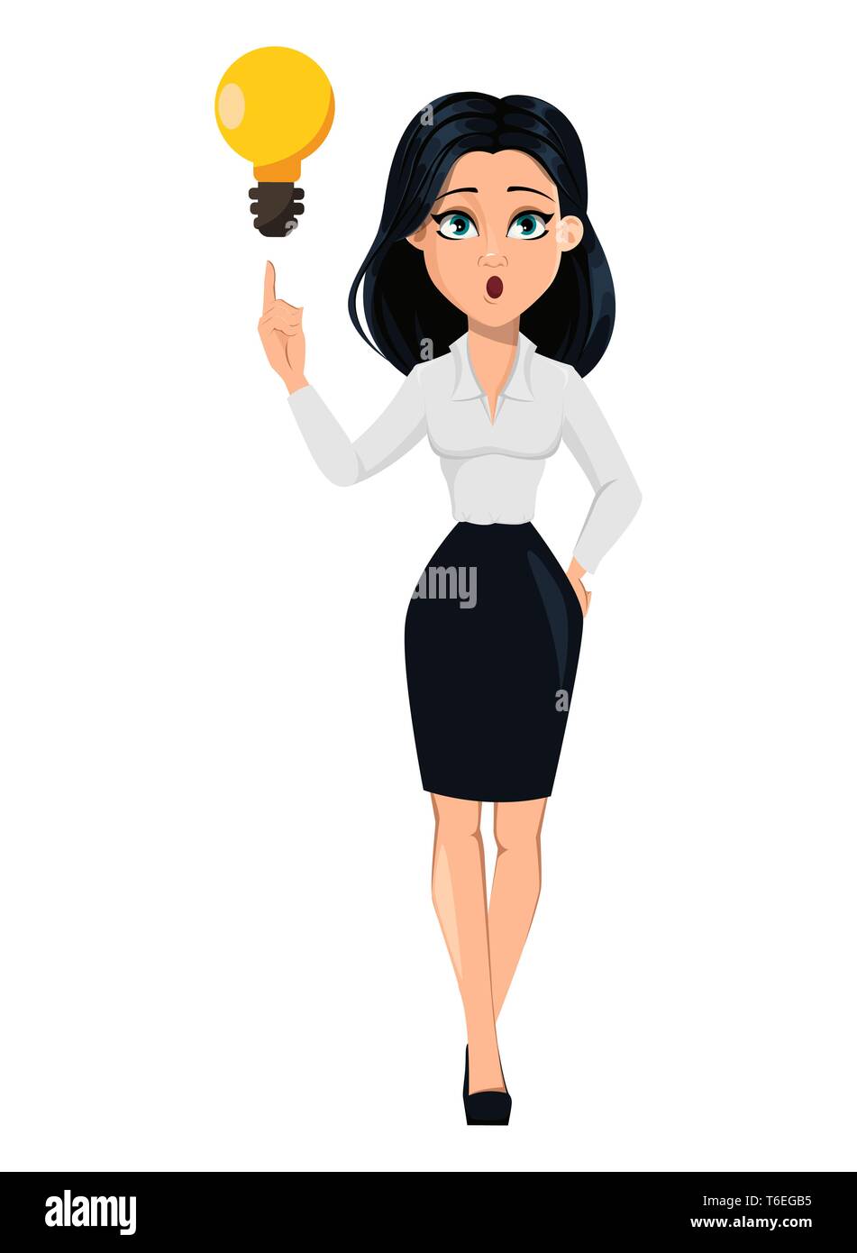 Concept of modern young business woman. Cartoon character businesswoman ...