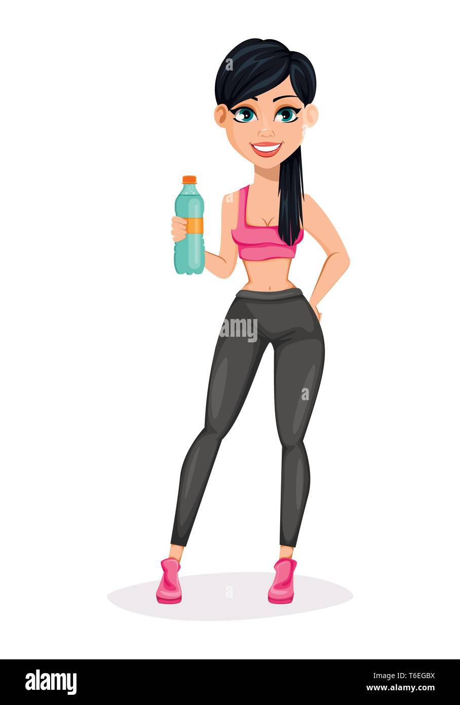 Cartoon Woman Exercising