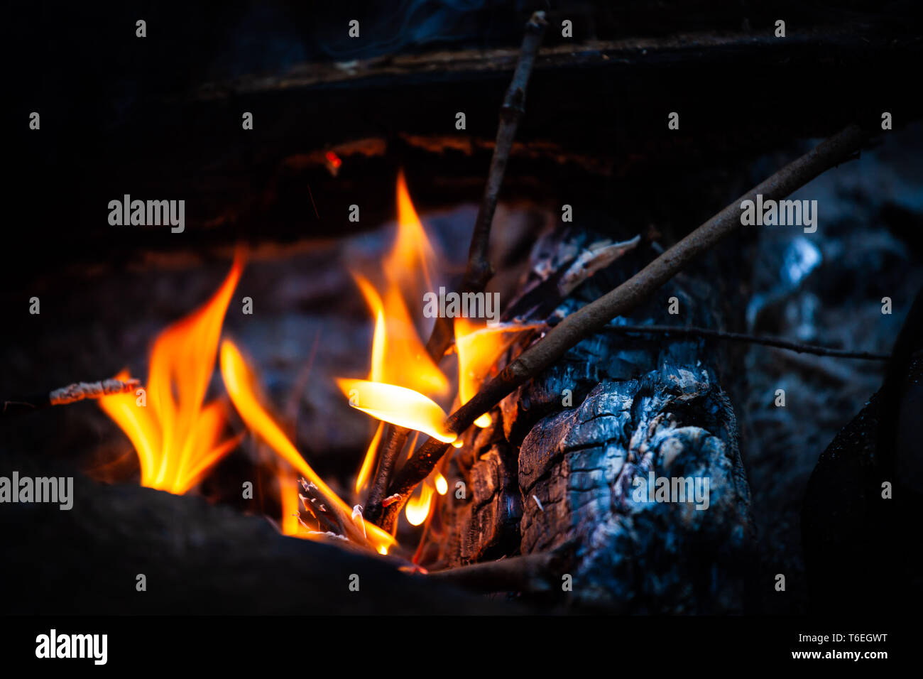 Fire flames glowing ash particles hi-res stock photography and images ...