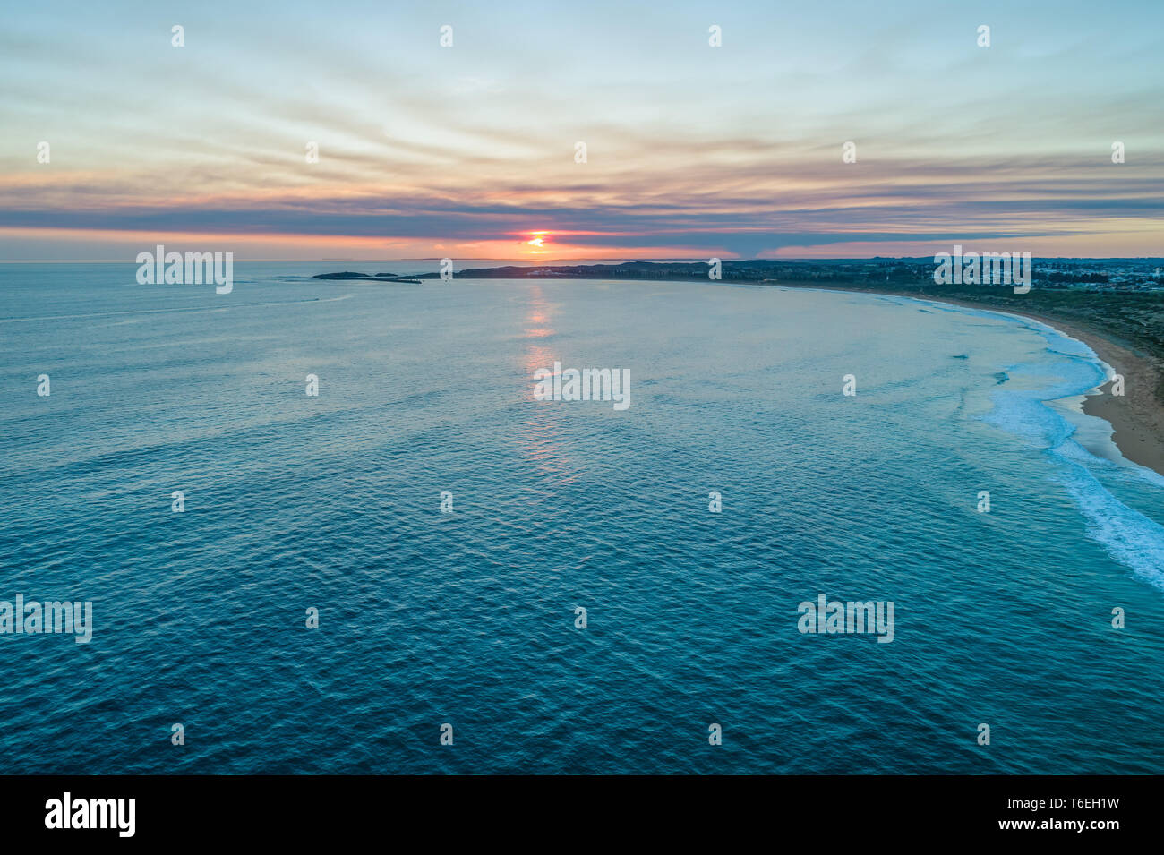 Aerial view of sunset over ocean coastline in Australia Stock Photo - Alamy