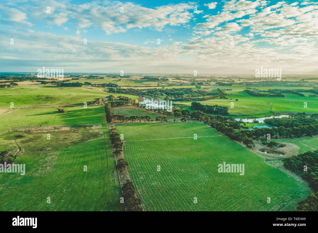 Aerial view river countryside sunset hi-res stock photography and ...