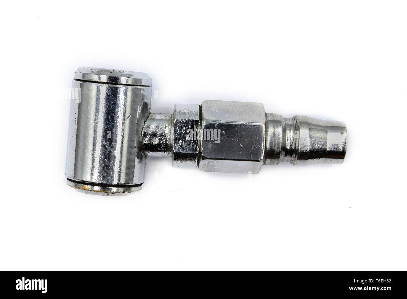 Air coupling connector, Pneumatic fitting isolated on white background ...