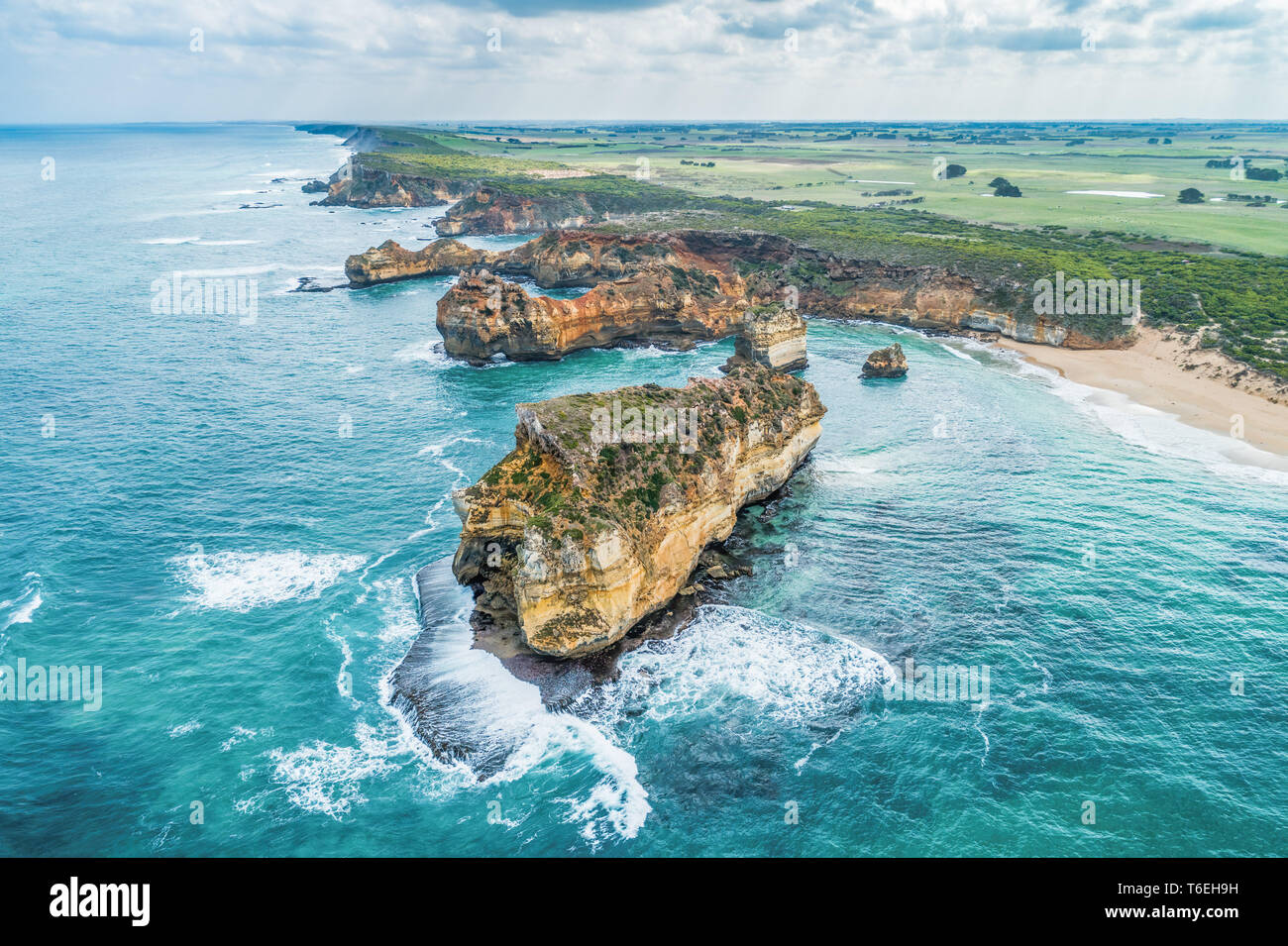 Vast ocean coastline of Victoria, Australia - aerial view Stock Photo ...