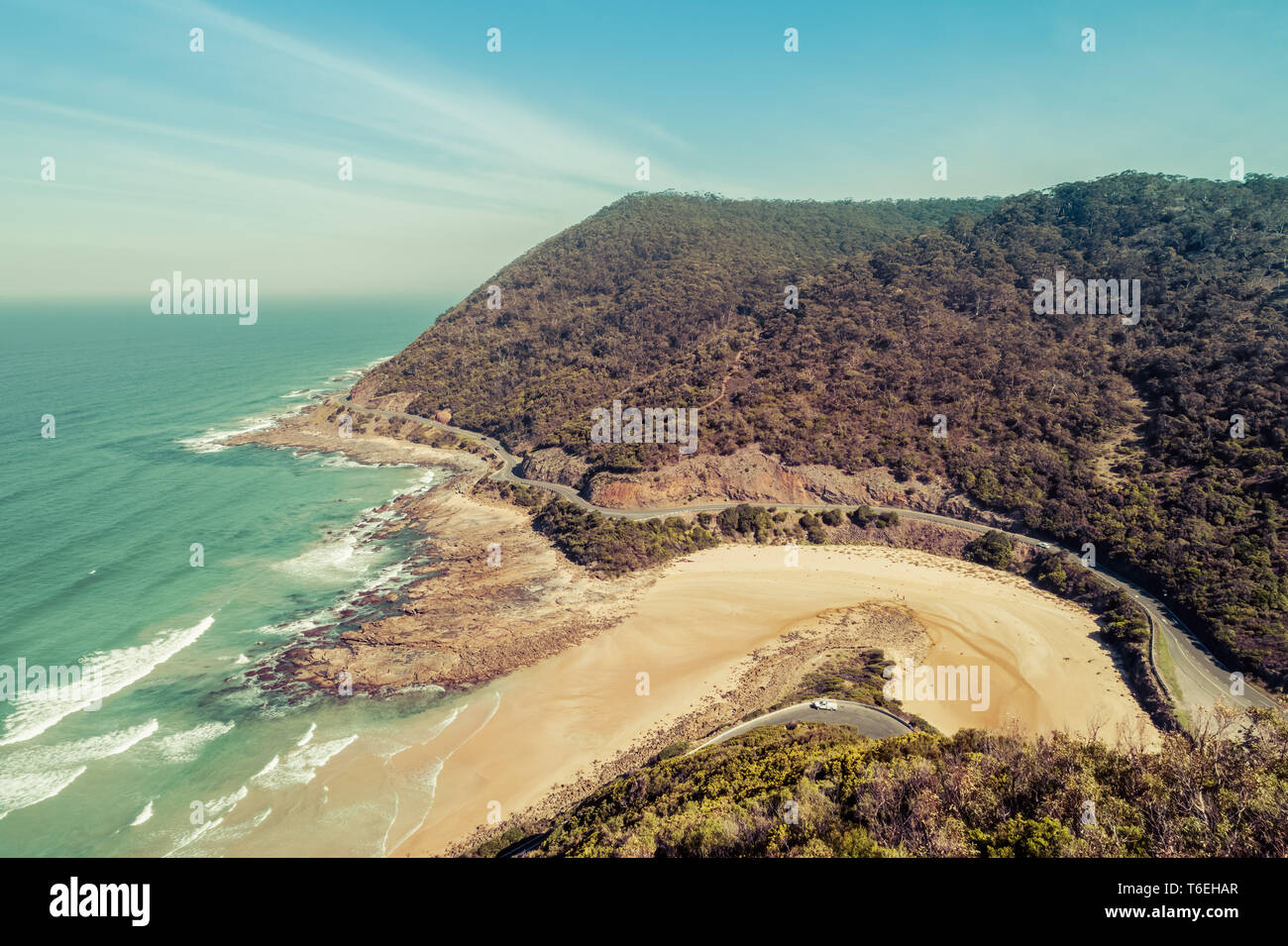 Winding road aerial view hi-res stock photography and images - Alamy