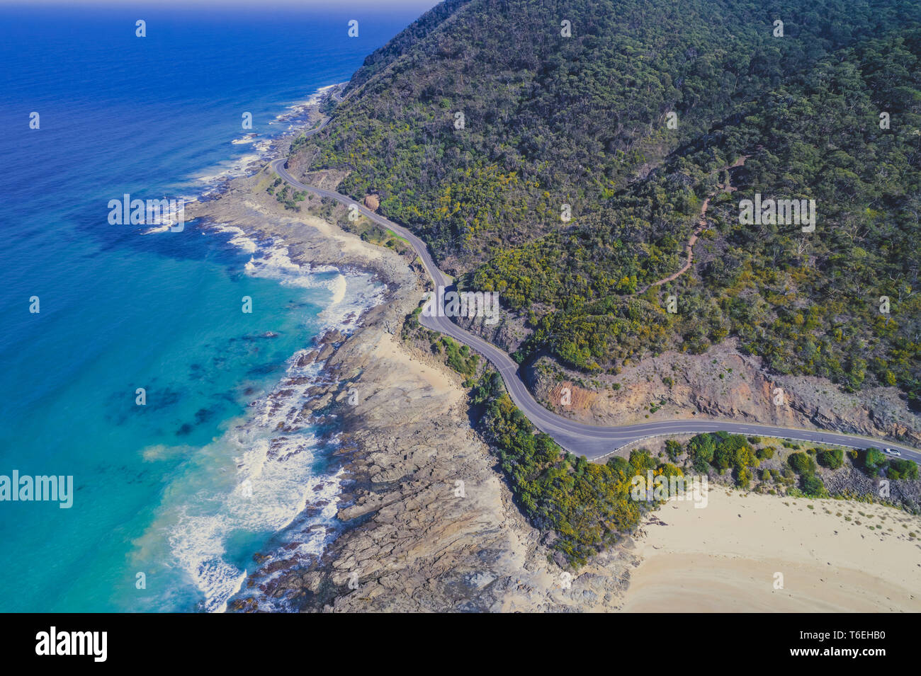 Aerial view of Great Ocean Road near Lorne, Australia Stock Photo - Alamy