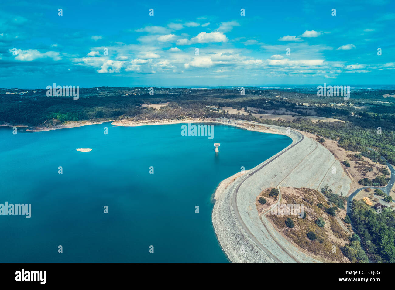 Cardinia Reservoir lake - aerial view Stock Photo - Alamy