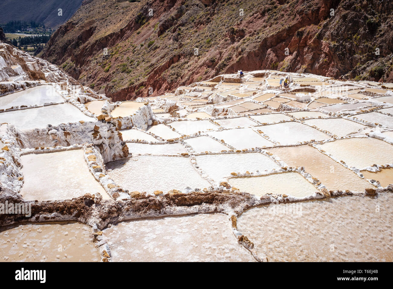 Salt-evaporation ponds of Maras mines in the Sacred Valley, Cusco ...