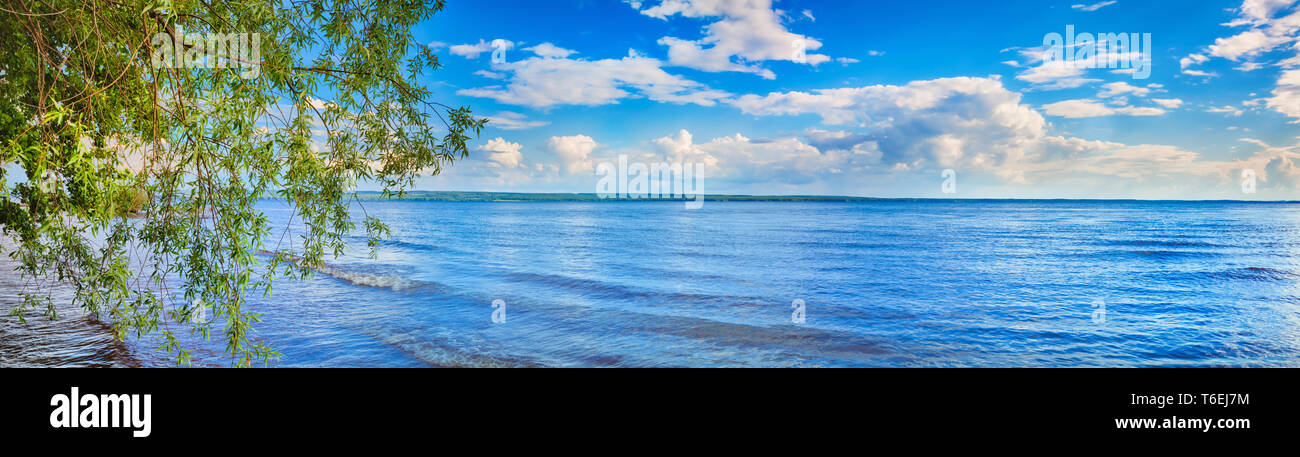 Russian landscape, Kama river. Panorama Stock Photo - Alamy