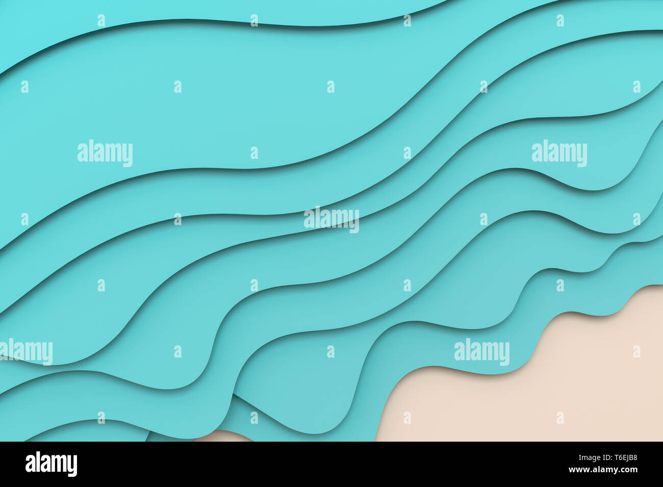 3d rendering, multilayer paper cut illustration background. Computer ...