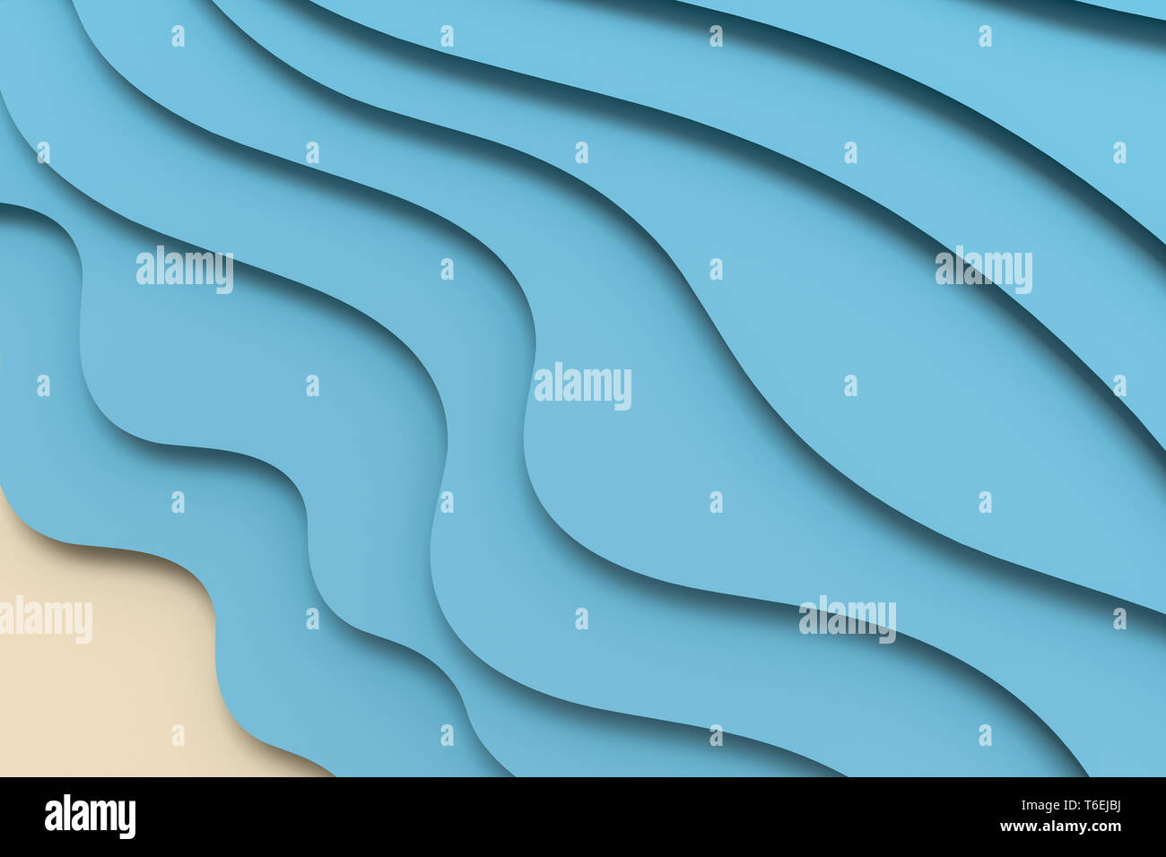 3d rendering, multilayer paper cut illustration background. Computer ...