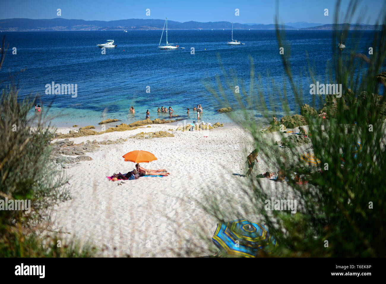 Ons Island in the coast of Pontevedra, Galicia, Spain Stock Photo - Alamy