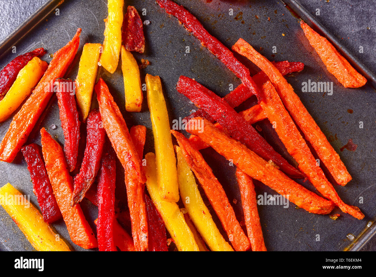 colorful vegetable fries from the oven Stock Photo - Alamy