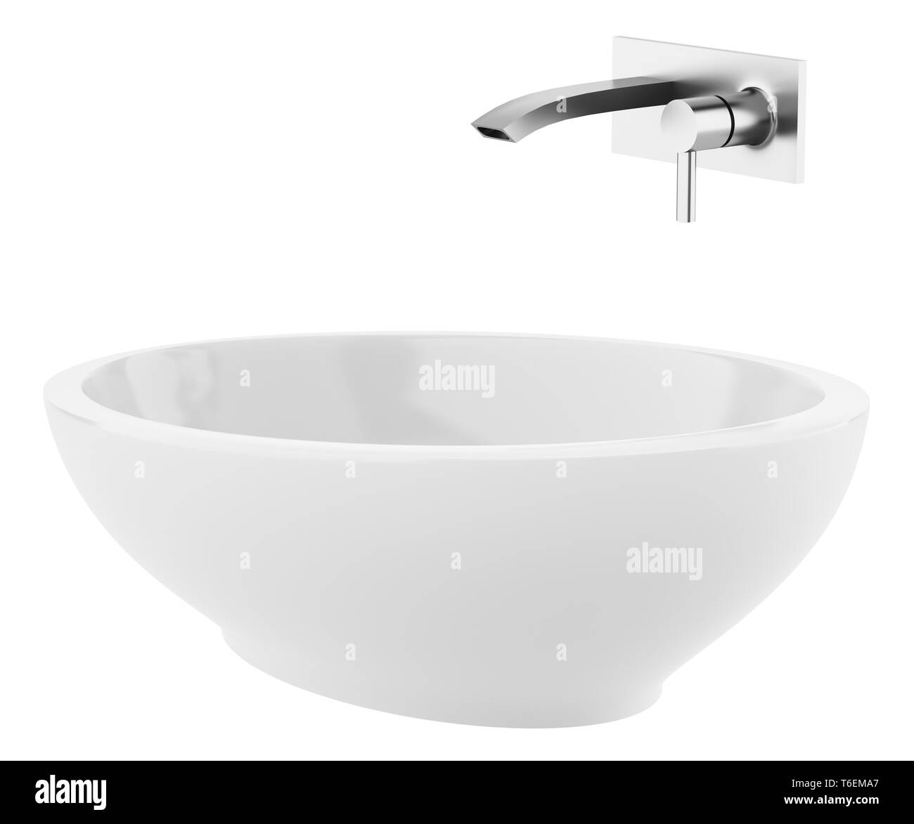 ceramic bathroom sink isolated on white background Stock Photo - Alamy