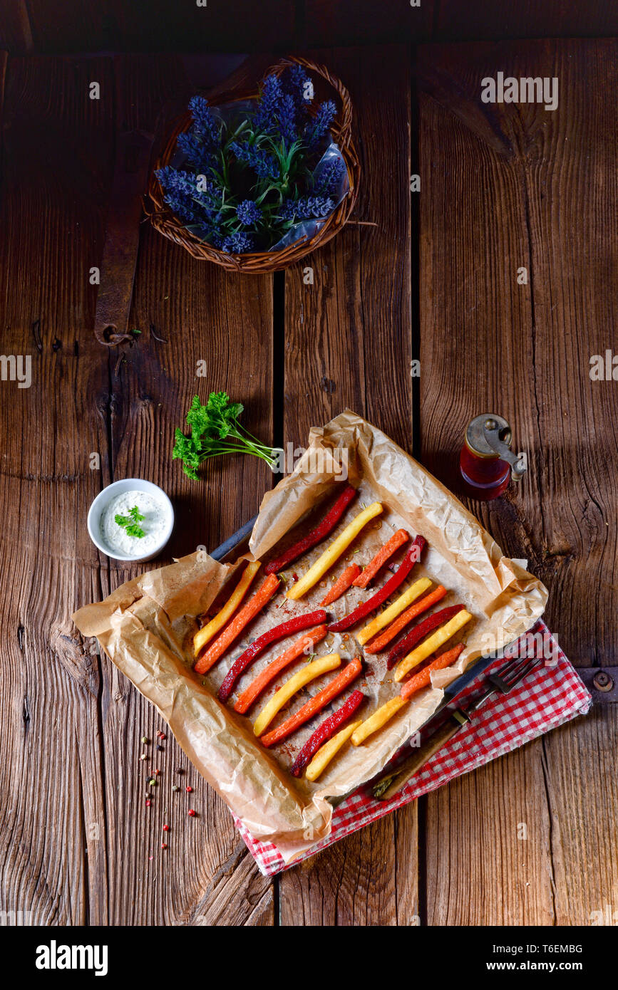 colorful vegetable fries from the oven Stock Photo - Alamy