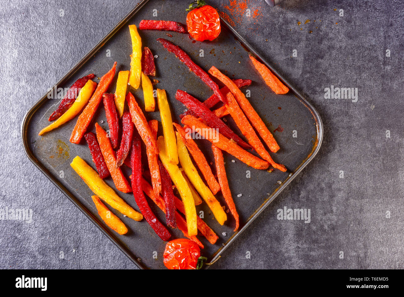colorful vegetable fries from the oven Stock Photo - Alamy