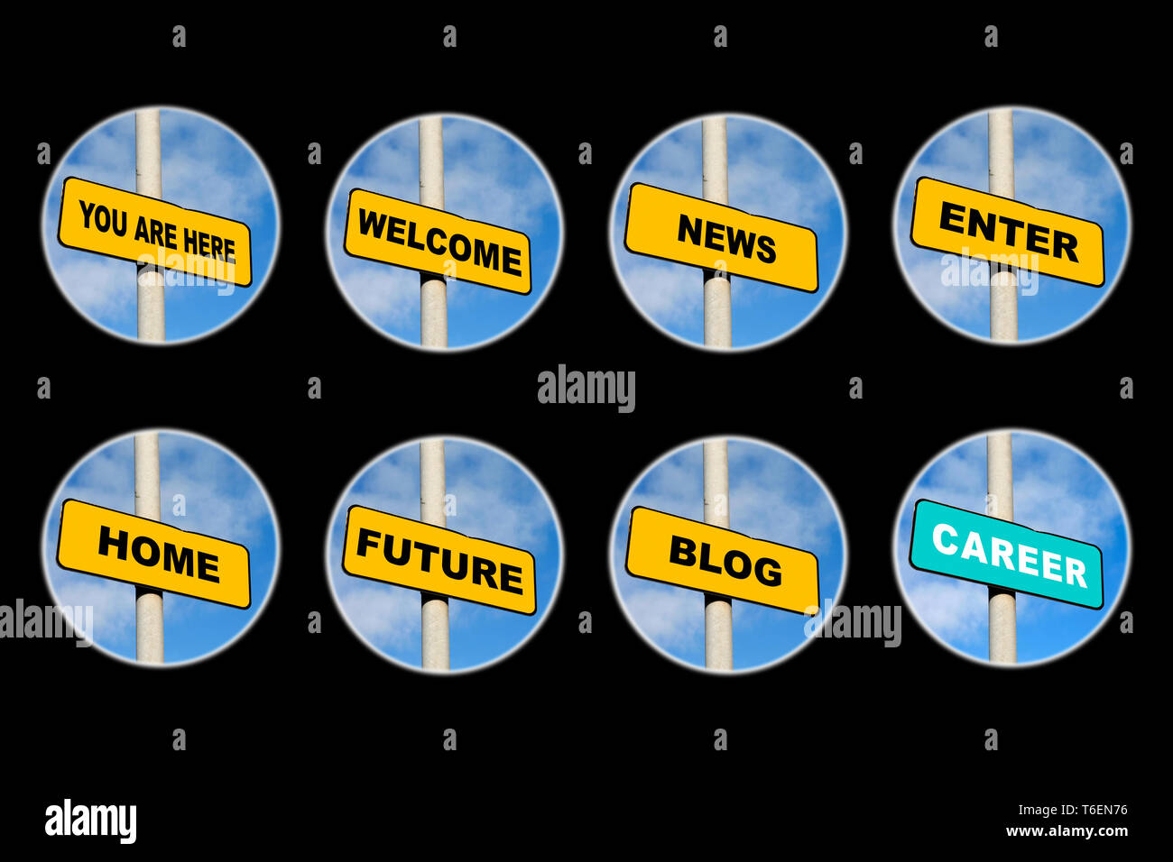 Black signs hi-res stock photography and images - Alamy