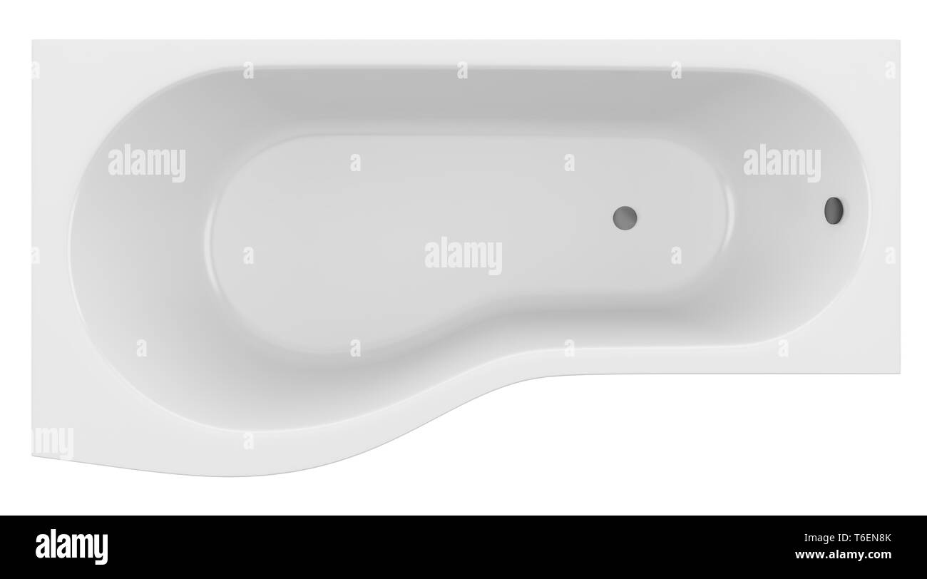 top view of modern bathtub isolated on white background Stock Photo - Alamy