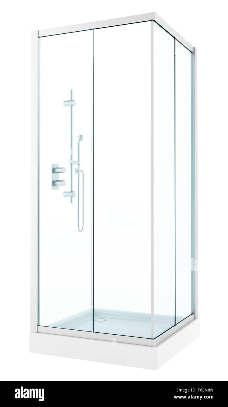 modern shower cabin isolated on white background Stock Photo - Alamy