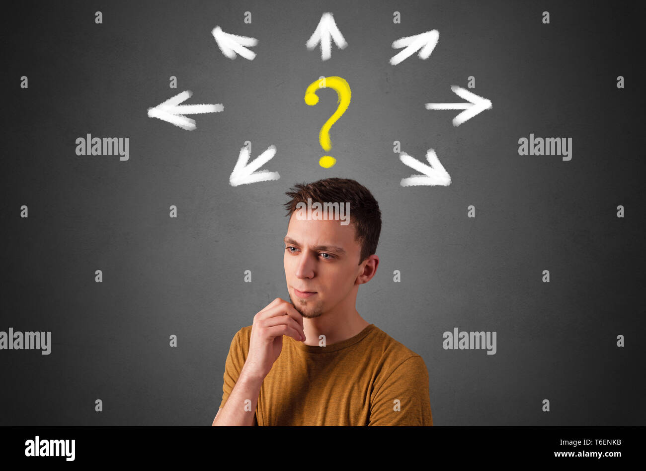 Handsome boy with design thinking concept Stock Photo - Alamy