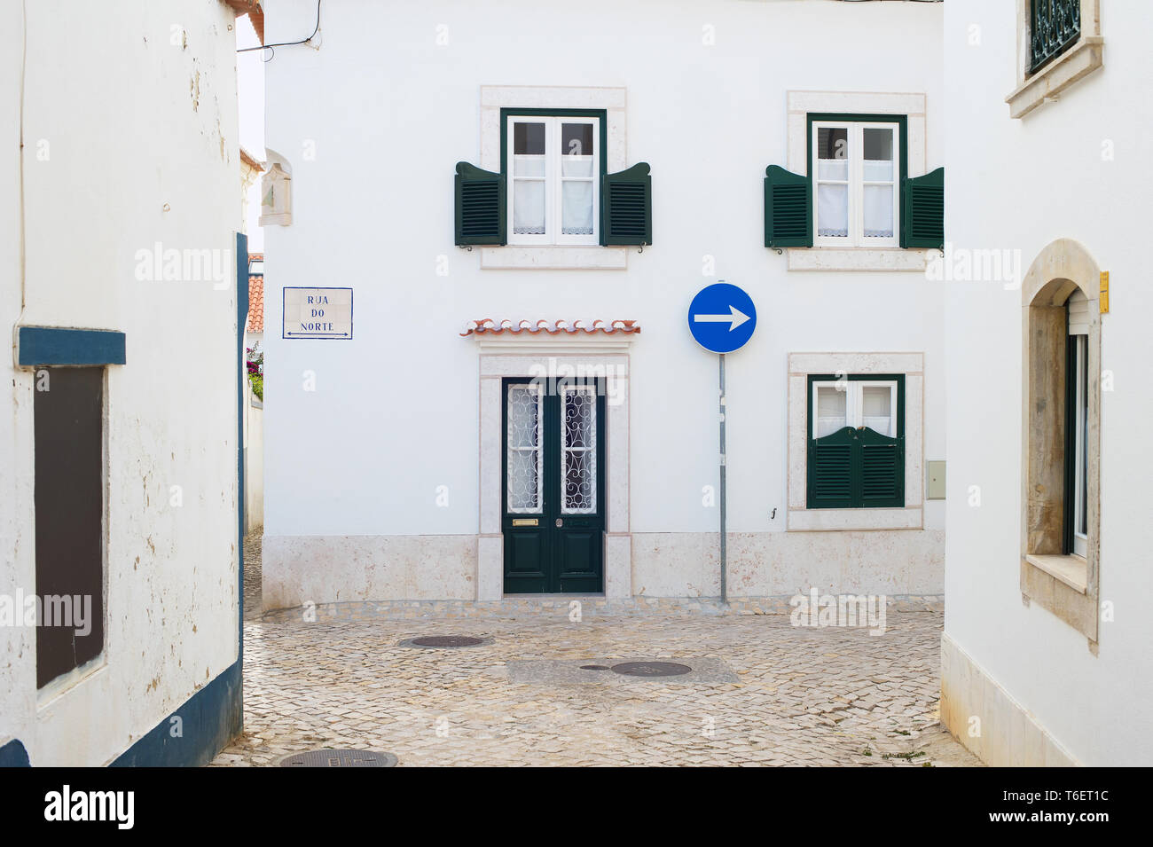 Street of Ericeira town Portugal Stock Photo - Alamy