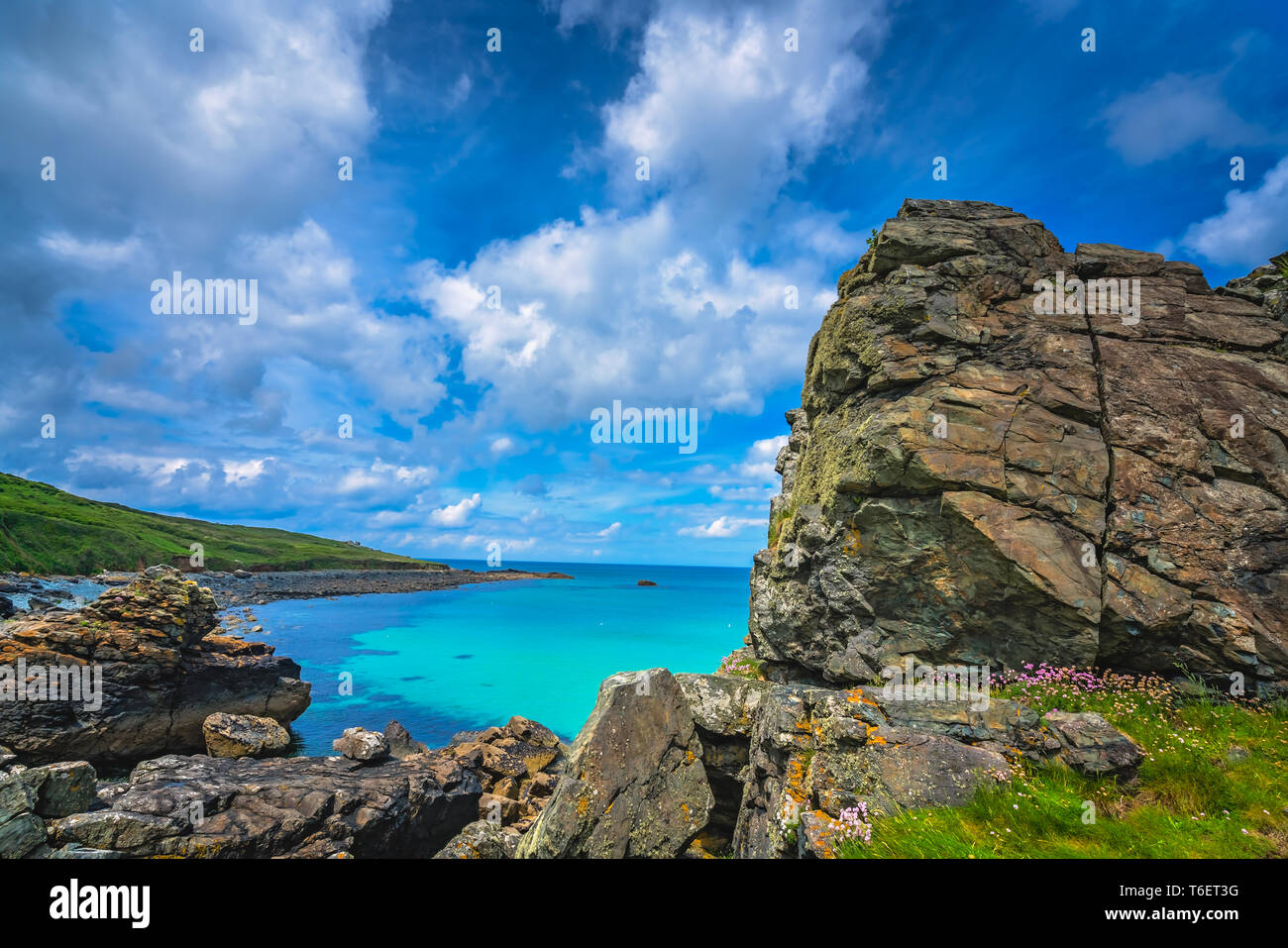 Large rock formations on the Cornish coast Stock Photo - Alamy