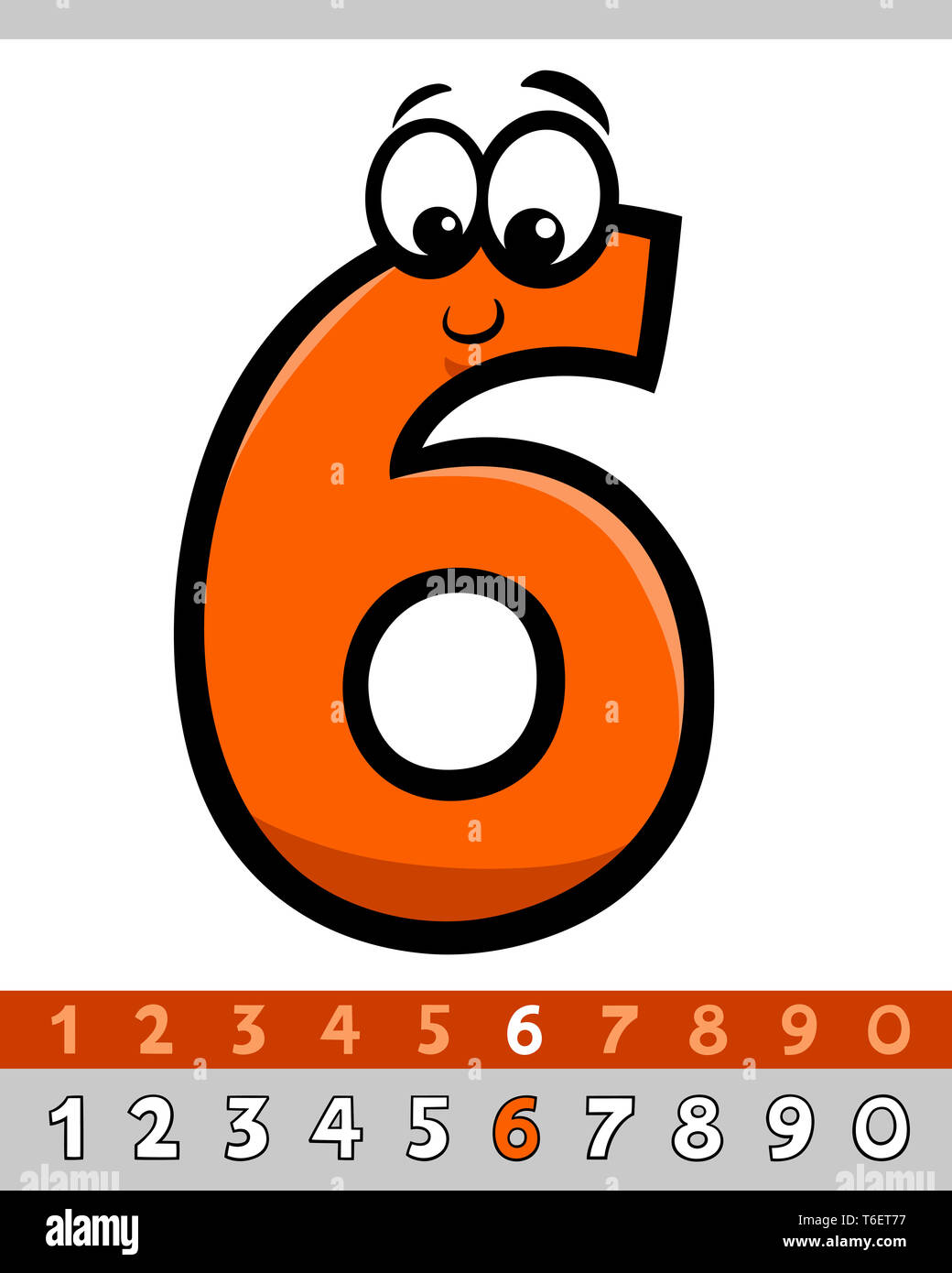 number six cartoon character Stock Photo - Alamy