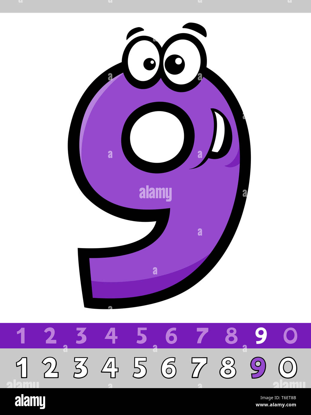 number nine cartoon character Stock Photo - Alamy
