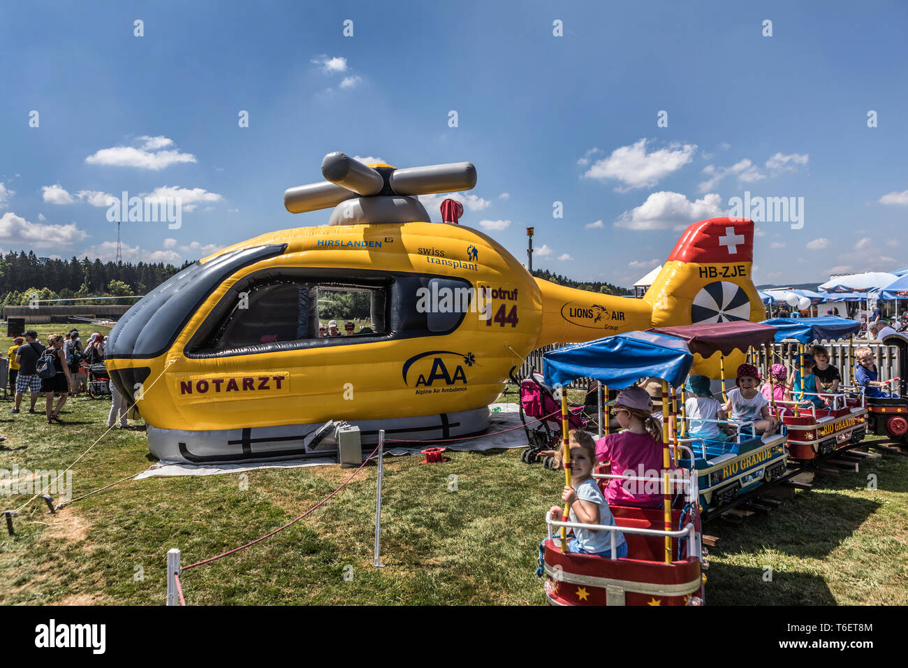 Inflatable helicopter at the event Flüügerchilbi in Beromünster ...