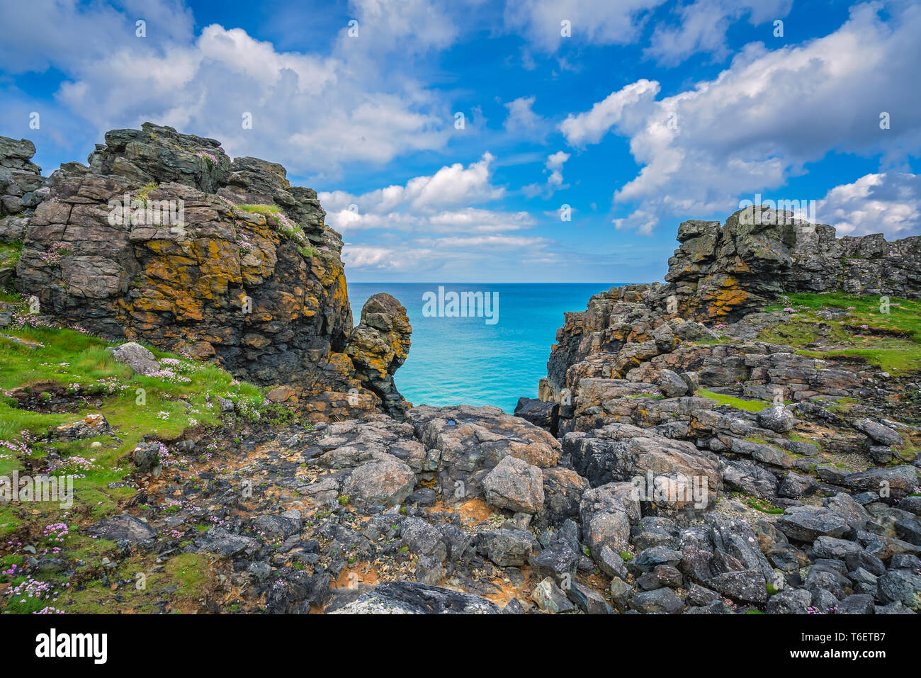 Large rock formations on the Cornish coast Stock Photo - Alamy