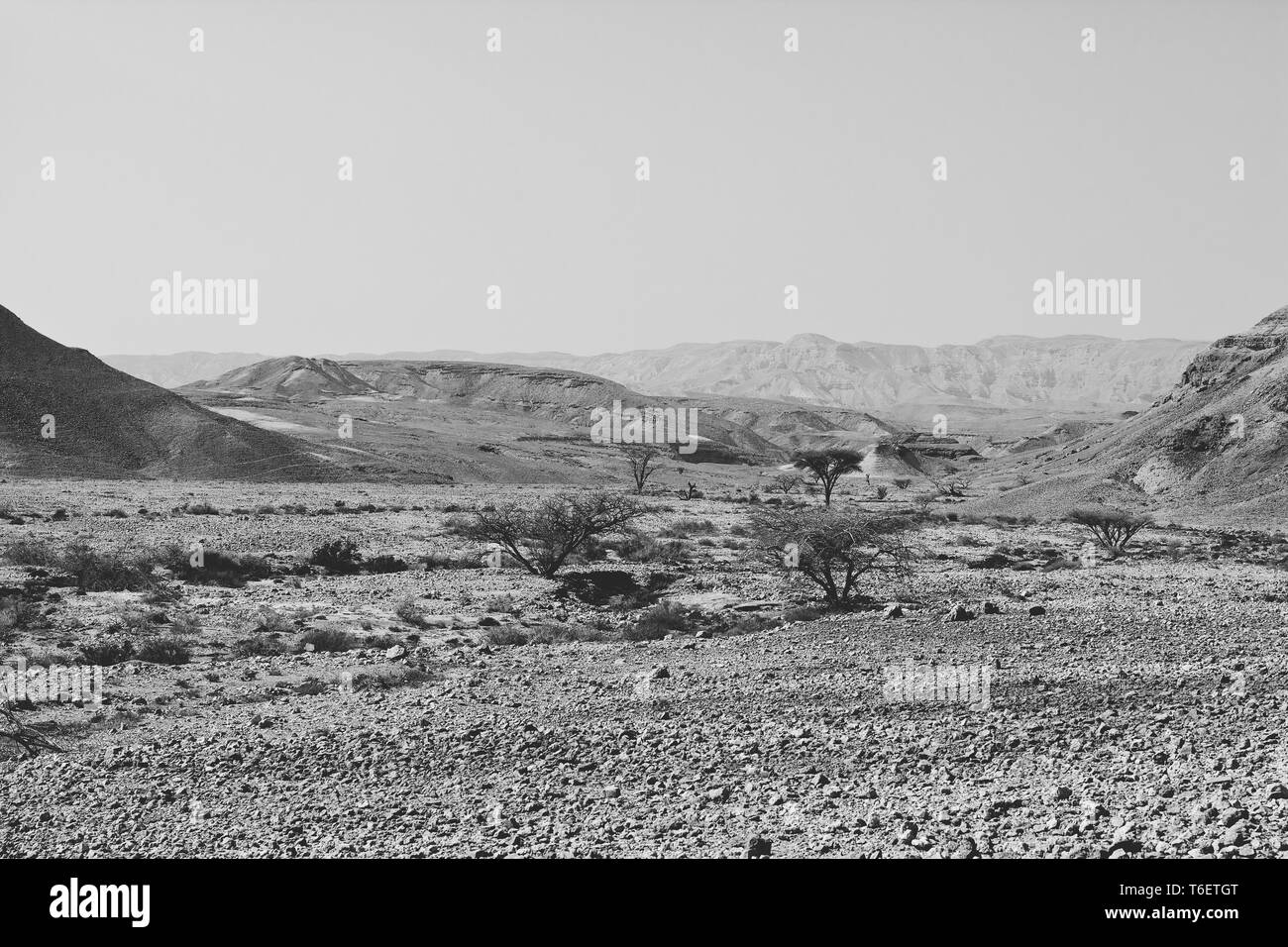 Dramatic white desert landscape Black and White Stock Photos & Images ...