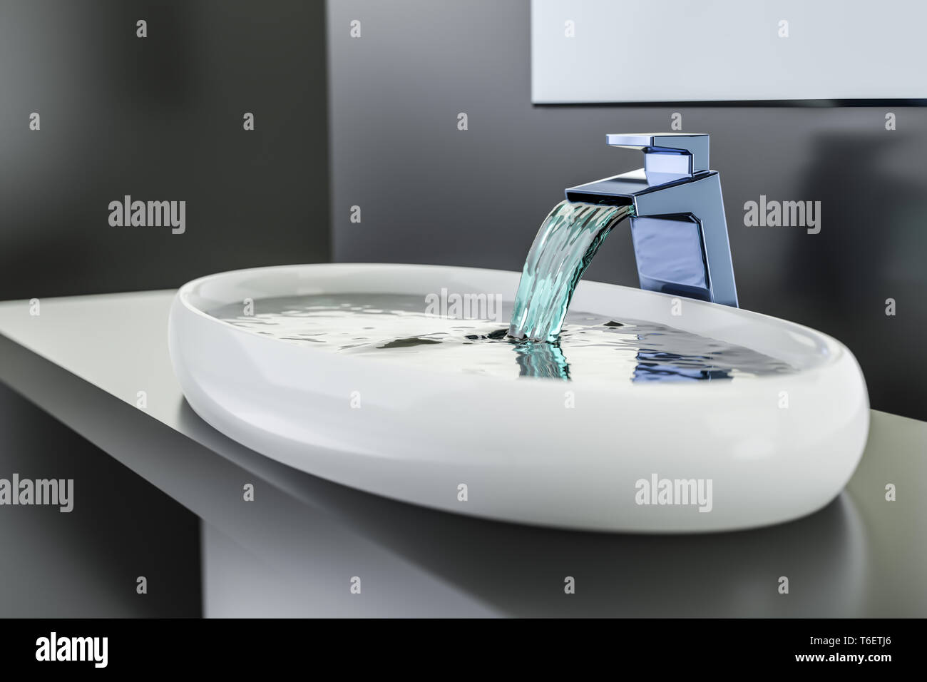 Water flowing in the basin Stock Photo - Alamy