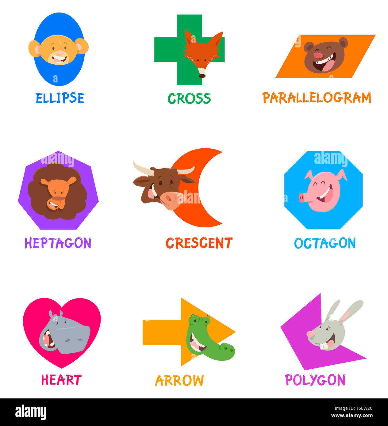 Basic geometric cartoon animals Cut Out Stock Images & Pictures - Alamy