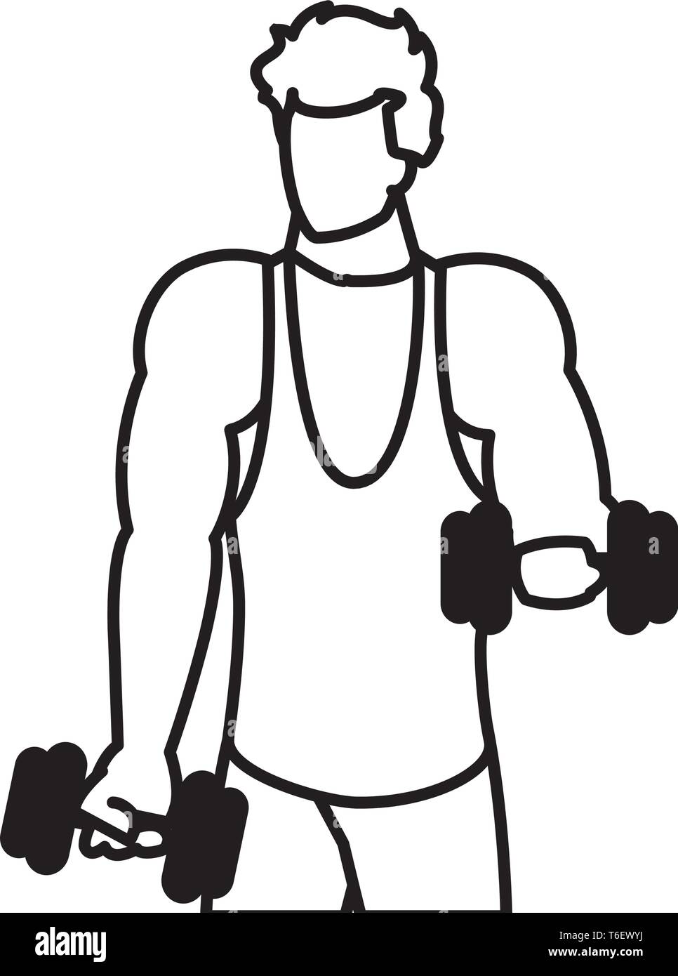 athletic man weight lifting character vector illustration design Stock ...