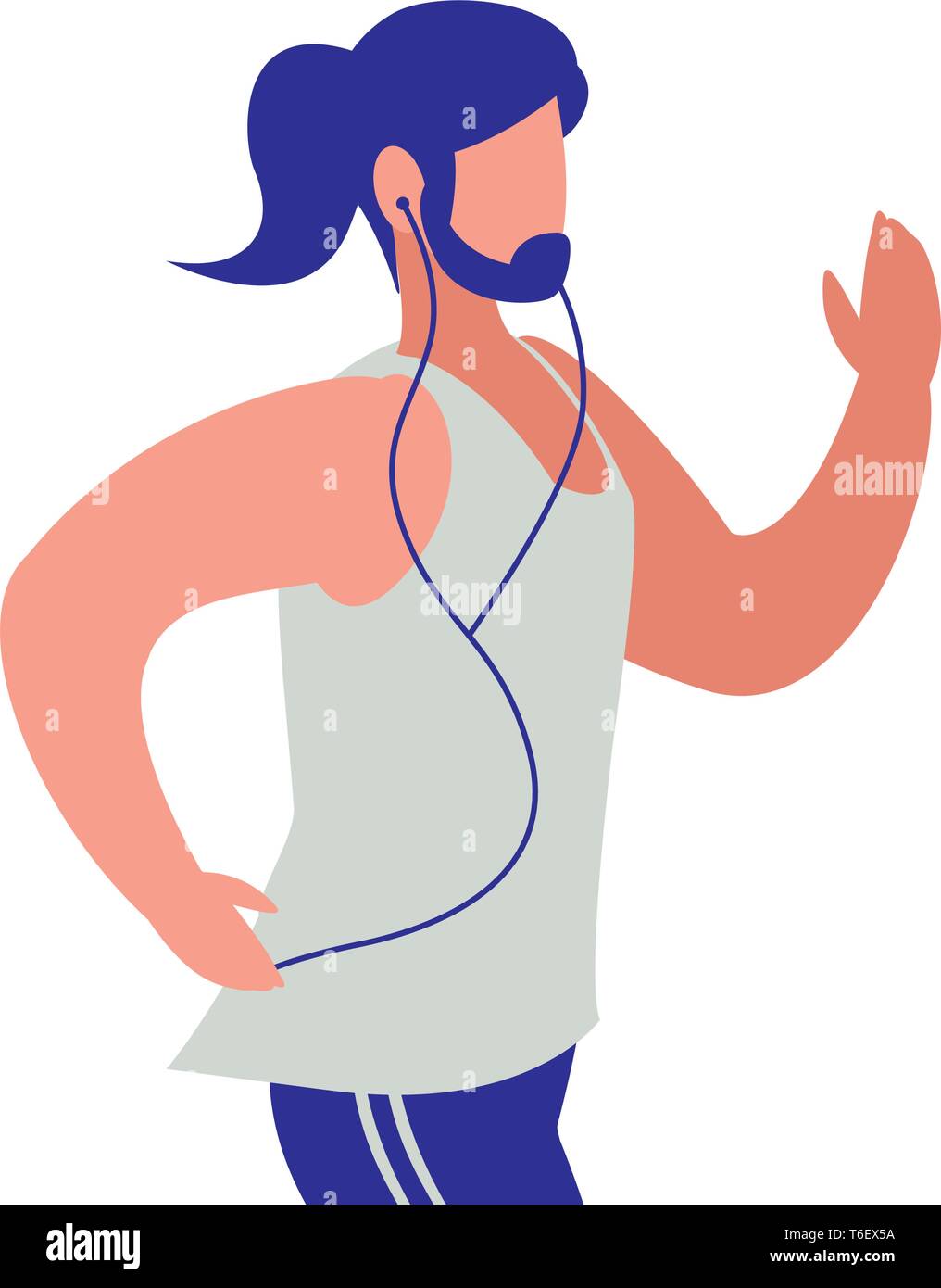 athletic man running character vector illustration design Stock Vector ...