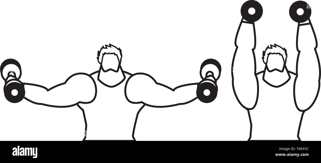 athletic men weight lifting characters vector illustration design Stock ...