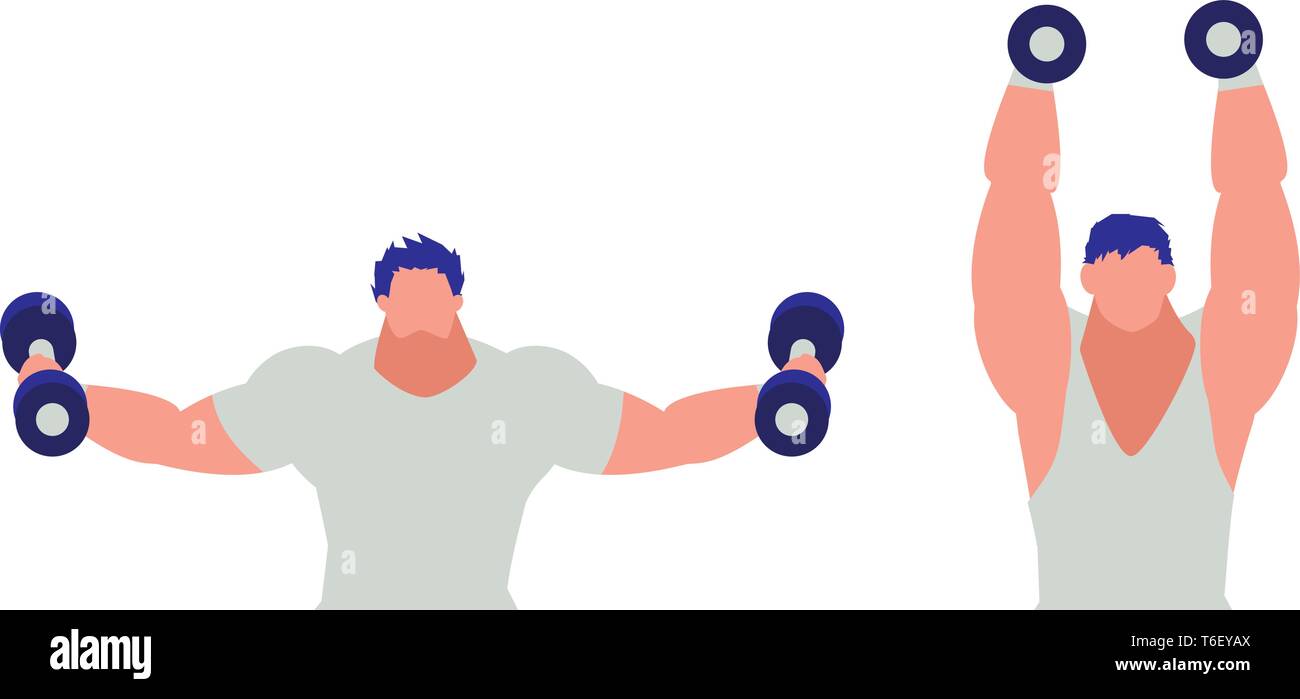 athletic men weight lifting characters vector illustration design Stock ...