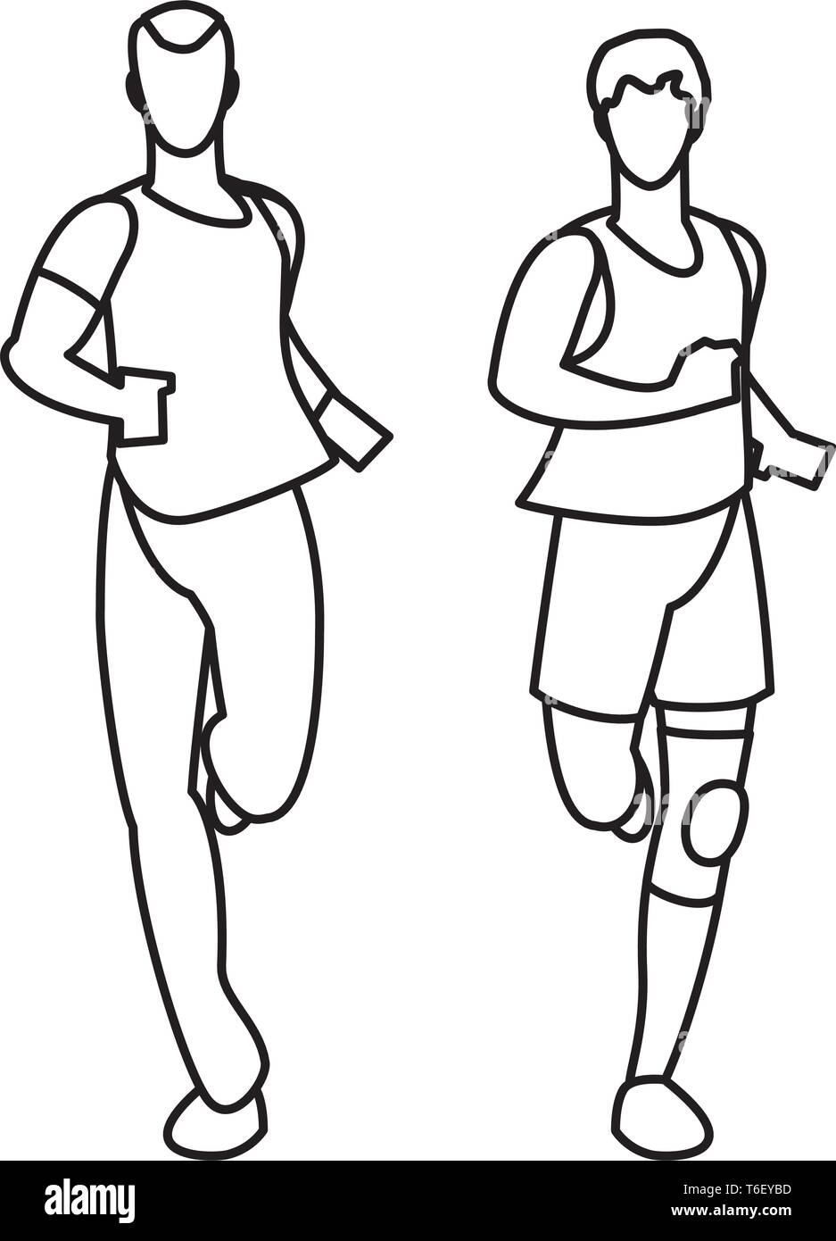 athletic men running character vector illustration design Stock Vector ...