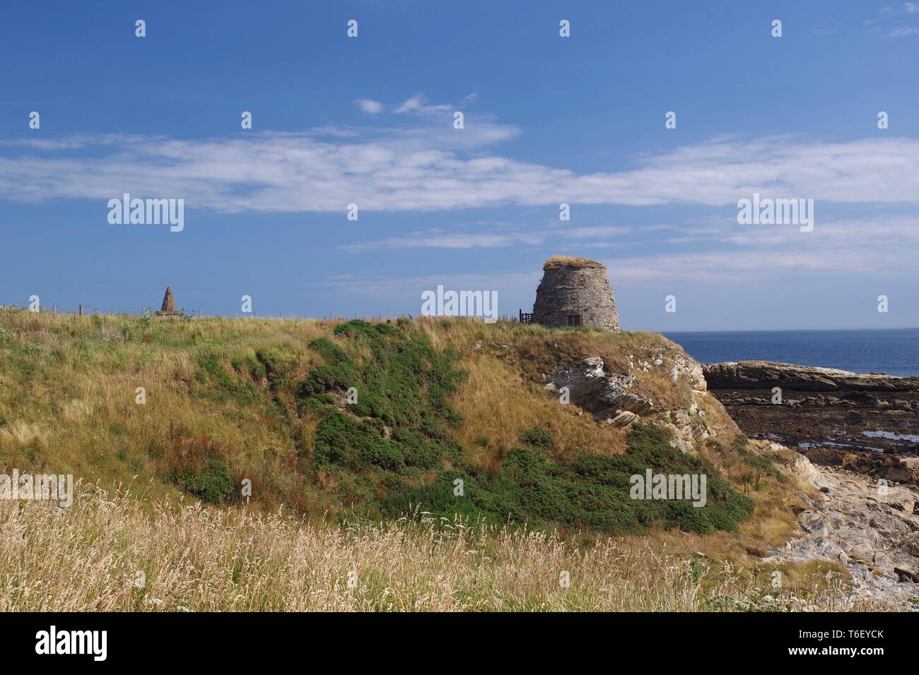 Remains of Newark Castle and Dovecot on the Cliffs by St Monans on a ...