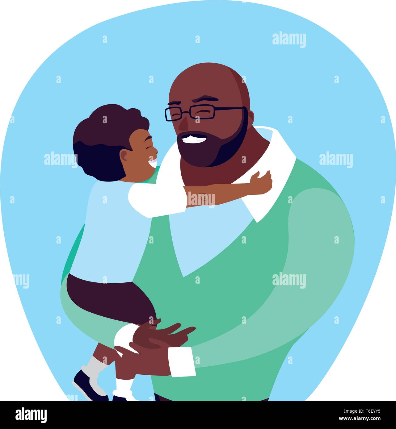 afro father with son characters vector illustration design Stock Vector ...