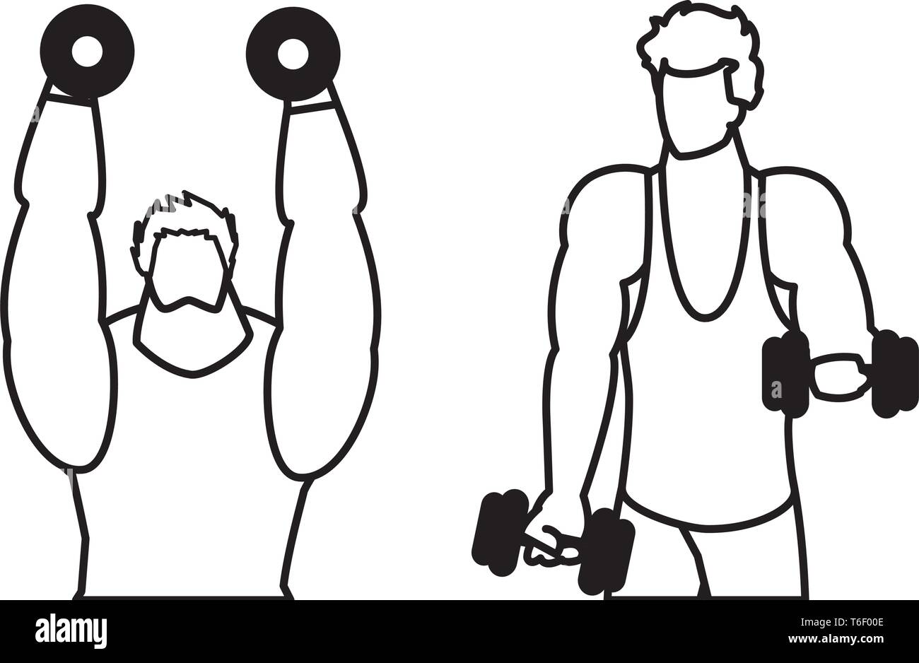 athletic men weight lifting characters vector illustration design Stock ...
