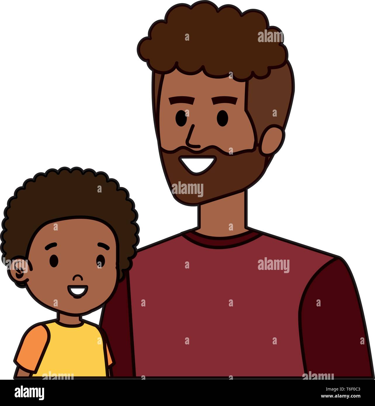 young african father with son characters Stock Vector Image & Art - Alamy
