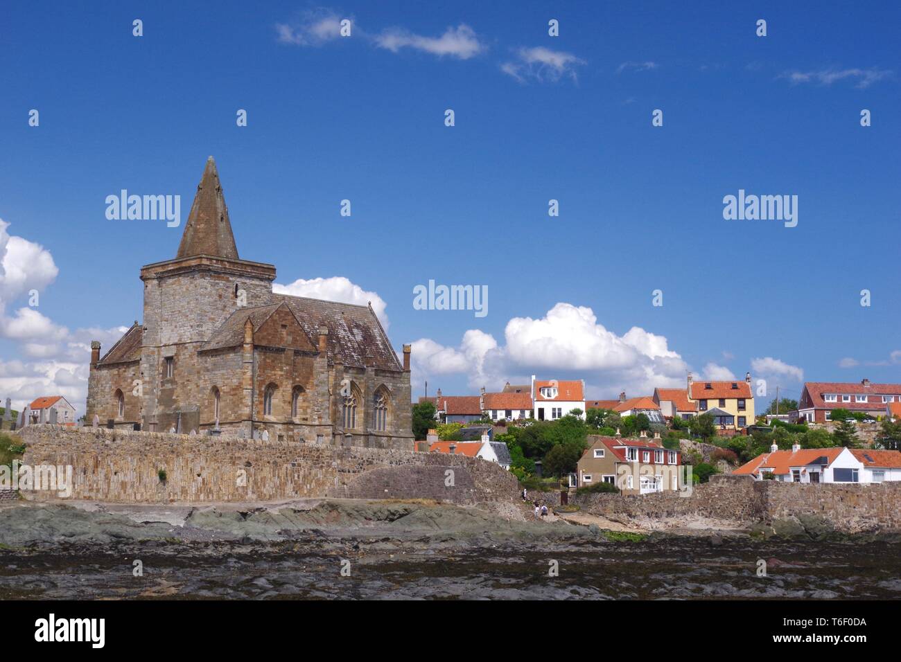 St Monans Parish Church on a Sunny Summers Day along the Fife Coast ...