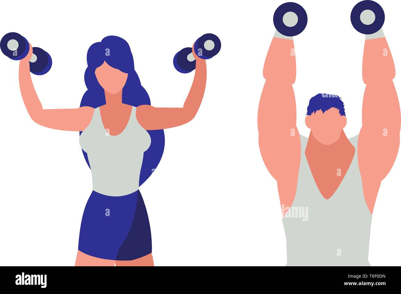 Woman, Bodybuilder And Pose Stock Vector Images - Alamy
