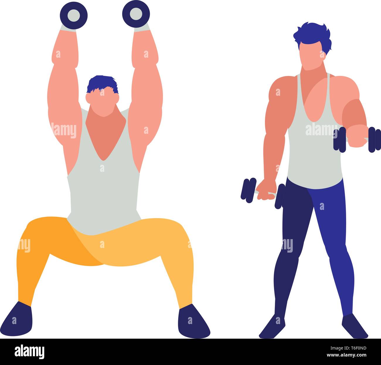 athletic men weight lifting characters vector illustration design Stock ...